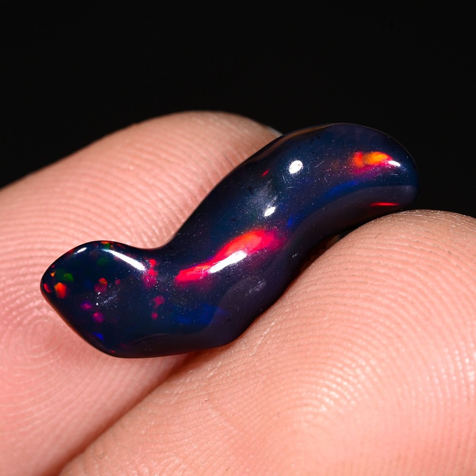 Black Ethiopian Opal Polished Rough Fancy Shape Natural Opal Gemstone 2 ...
