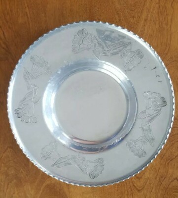 Vintage Wrought Farberware BKLYN NY hammered round aluminum tray | eBay