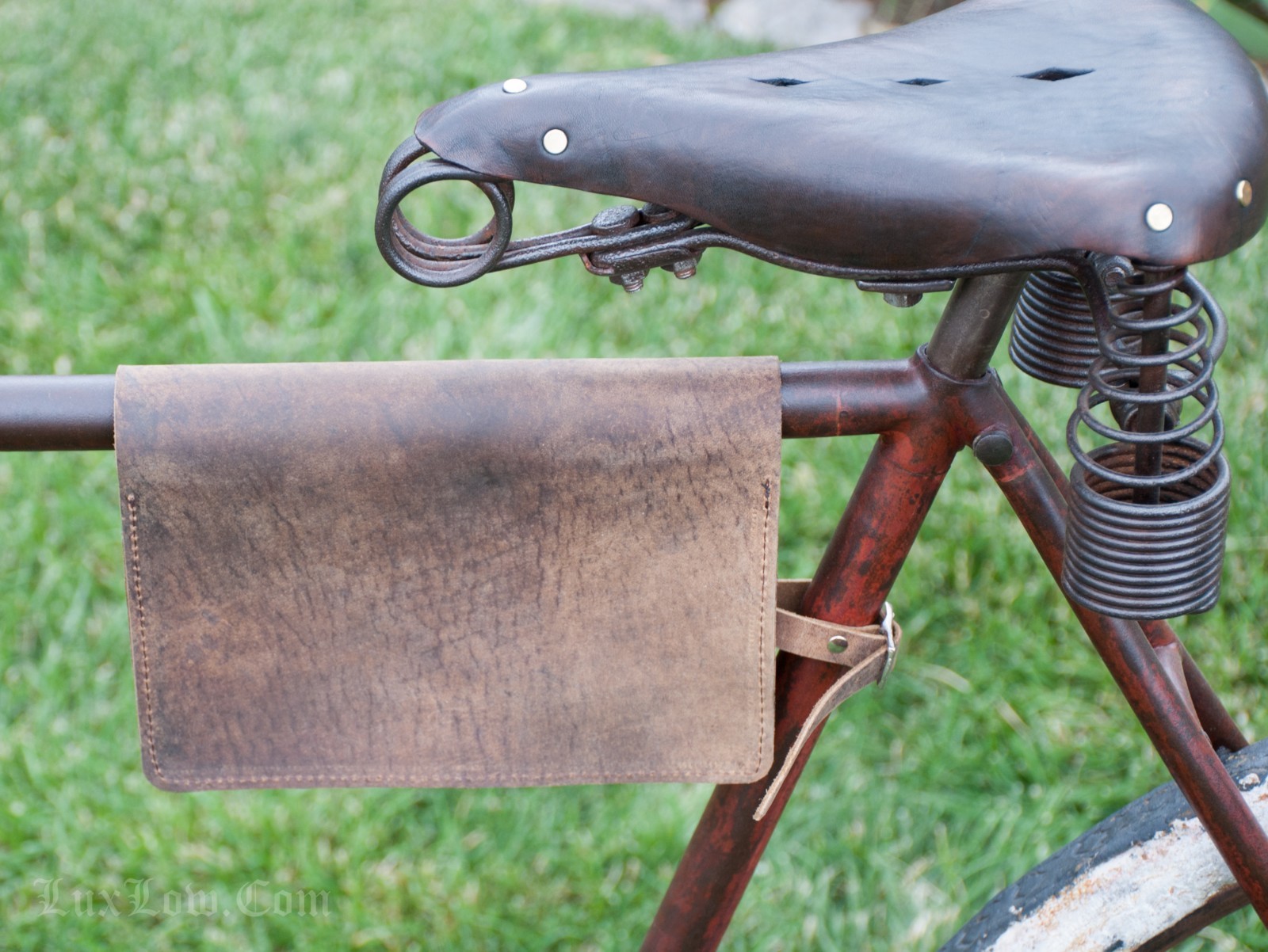 Vintage Brown Leather Bicycle Frame TOOL BAG POUCH Schwinn RoadBike ...