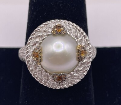 Sterling Silver Mother Of Pearl Judith Ripka Ring(12.06g)(10RS) | eBay