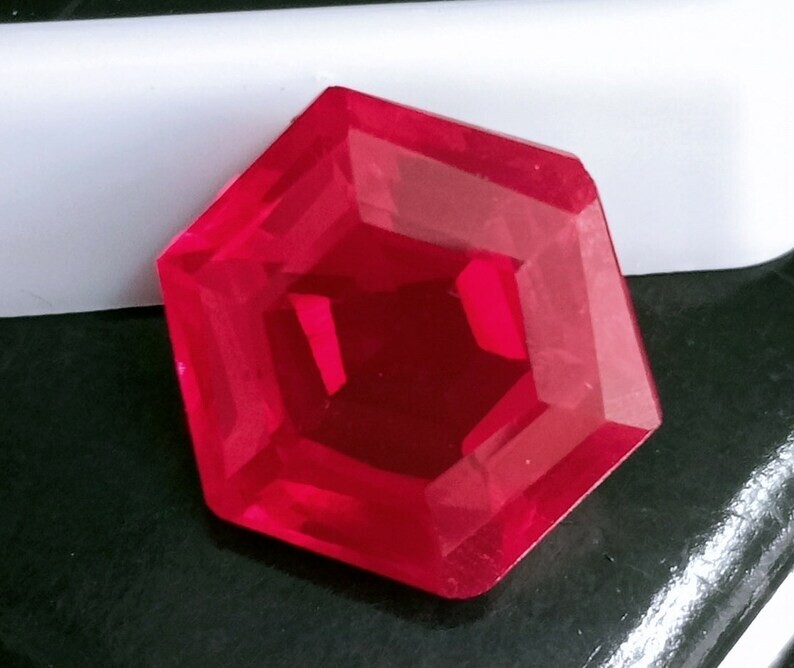 Ruby RED Hexagon Cut Size 8+ Ct Natural Mozambique Loose Gemstone EGL ...