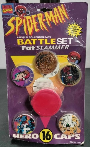 New Sealed 1994 SPIDER-MAN Battleset POGS Marvel Comics Fat Slammer ...