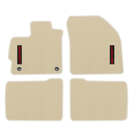 Fits 12-15 Toyota Prius & Prius Plug-In Floor Mats Beige Carpets w/ Red ...