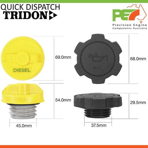 TRIDON Fuel Cap NonLocking+OilCap For Toyota Landcruiser (Diesel ...