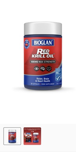 Bioglan Red Krill Oil Max Strength 1000 mg, high in Omega-3 Fish Oil ...