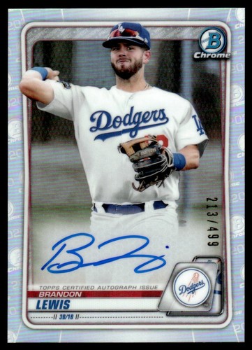 2020 Bowman Chrome Prospect Autographs Refractor Brandon Lewis Auto 213 ...