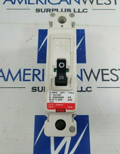 Eaton HFD1020 HFD 1 pole 20 amp 277V 65kA Circuit Breaker *Flaw* | eBay