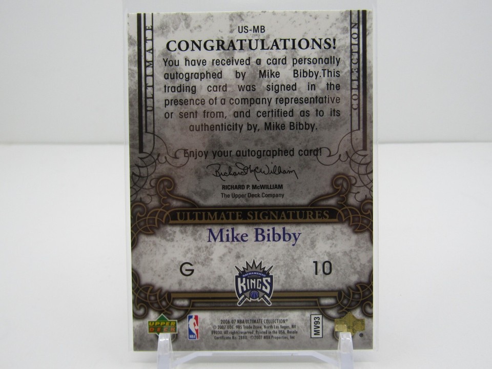 MIKE BIBBY 2006-07 UD ULTIMATE SIGNATURES AUTOGRAPH AUTO- KINGS!! | eBay