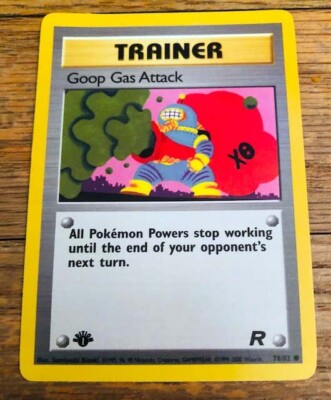 2000 Pokemon Team Rocket 1st Edition Trainer Goop Gas Attack 78/82 ...