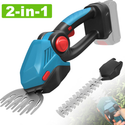 Cordless Electric Hedge Trimmer Shurb Topiary Lawn Edge Grass Shears UK ...
