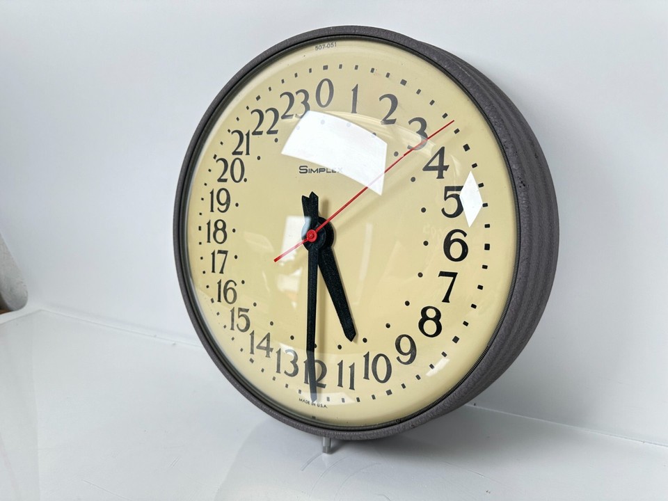 Vintage Simplex 24 Hour Wall Clock 507-051 | eBay