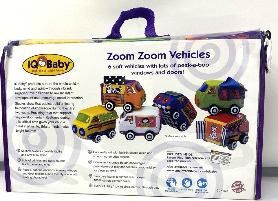 SWT IQ Baby Zoom Zoom vehicles 0-36 Mos 6 Soft Vehicles New | eBay