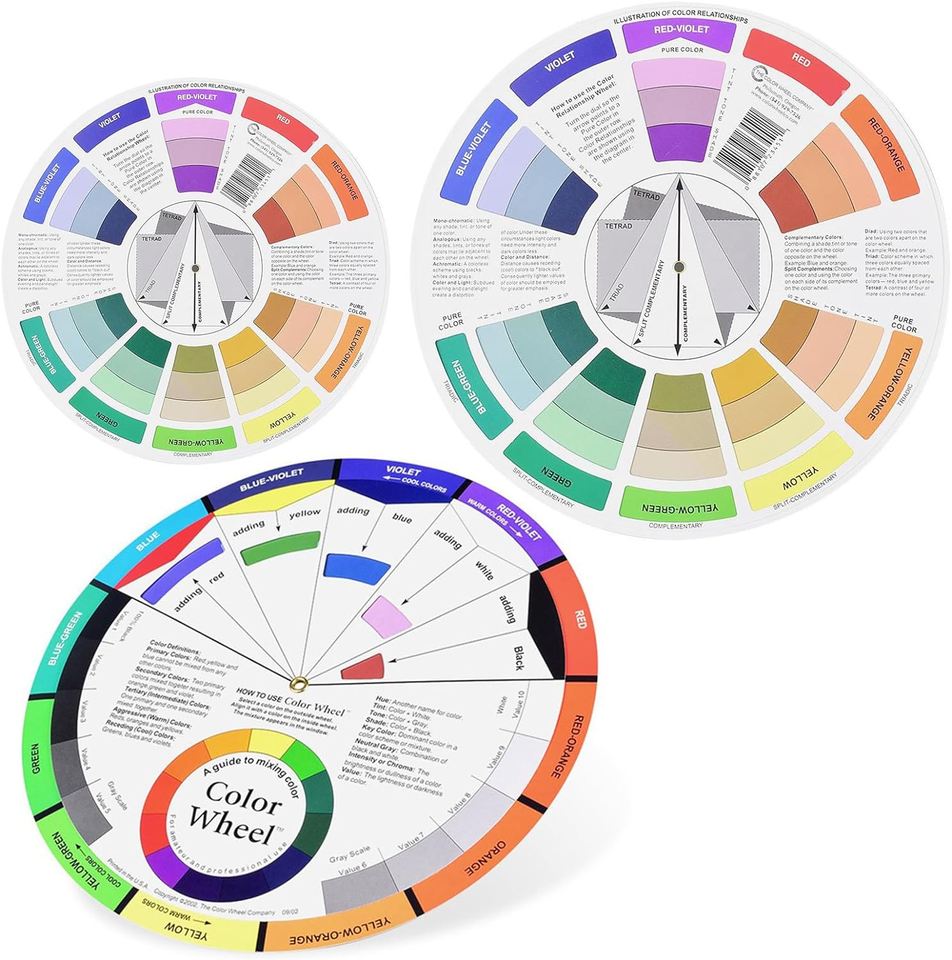 Color Wheel - 3Pcs Creative Color Wheels, Color Wheels for the Artist ...