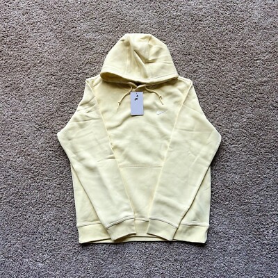 NEW Nike Sportswear Club Fleece Hoodie Swoosh Yellow 611457-744 Mens ...