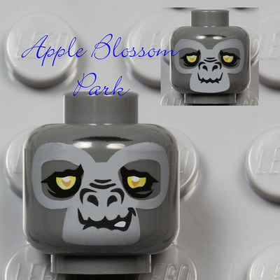 NEW Lego Animal Dark GRAY MINIFIG HEAD - Chima Gorilla Grumlo Monster ...
