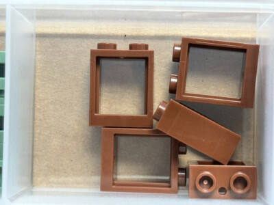 LEGO Parts - Reddish Brown Window 1 x 2 x 2 Flat Front - No 60592 - QTY ...