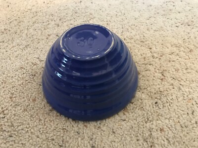 Vintage Bauer Pottery Ring Ware Cobalt Blue # 30 Mixing Bowl 6” W x 3 ...
