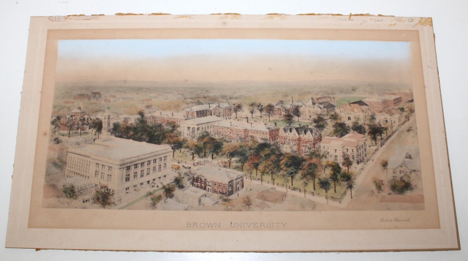 1908 Richard Rummell Brown University, RI - Small Hand Tinted ...