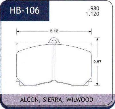 Hawk Performance HB106R1.12 HT-15 Brake Pad Axle Set 4 - 28.5mm - AP ...