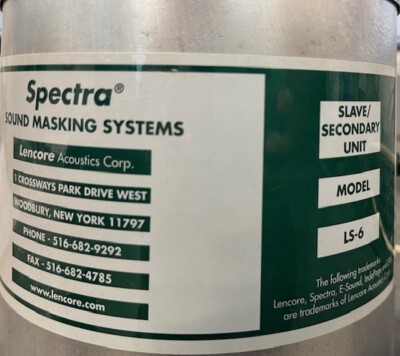 Spectra LS-6 Sound masking System Secondary Unit | eBay