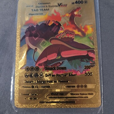 Pokemon - Venusaur Charizard Blastoise VMax Tag Team 143/203 Gold Foil ...