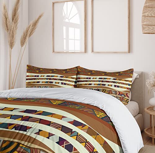 Tribal Duvet Cover Set, Traditional Folk Cultural Featured Trippy Twin ...
