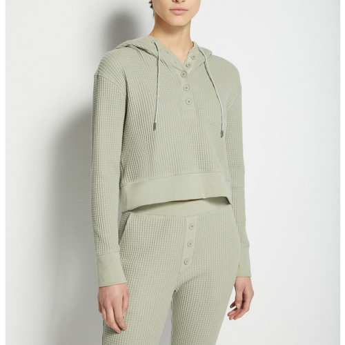 JONATHAN SIMKHAI Standard Everly Waffle Hoodie Willow Green {3T8} | eBay