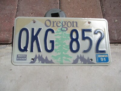 Oregon 1991 Yellow sky license plate # QKG 852 | eBay