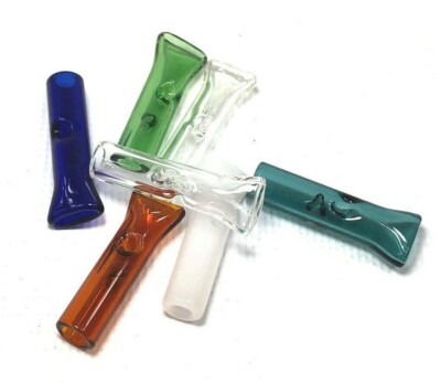 5 Count Reusable Glass Tip smoke Nozzle Cigarillo Herb Filter Hold Tips ...