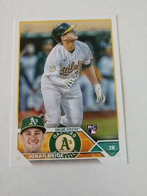 Jonah Bride Rc 2023 Topps Series 1 Rookie #95 Oakland A's Athletics | eBay