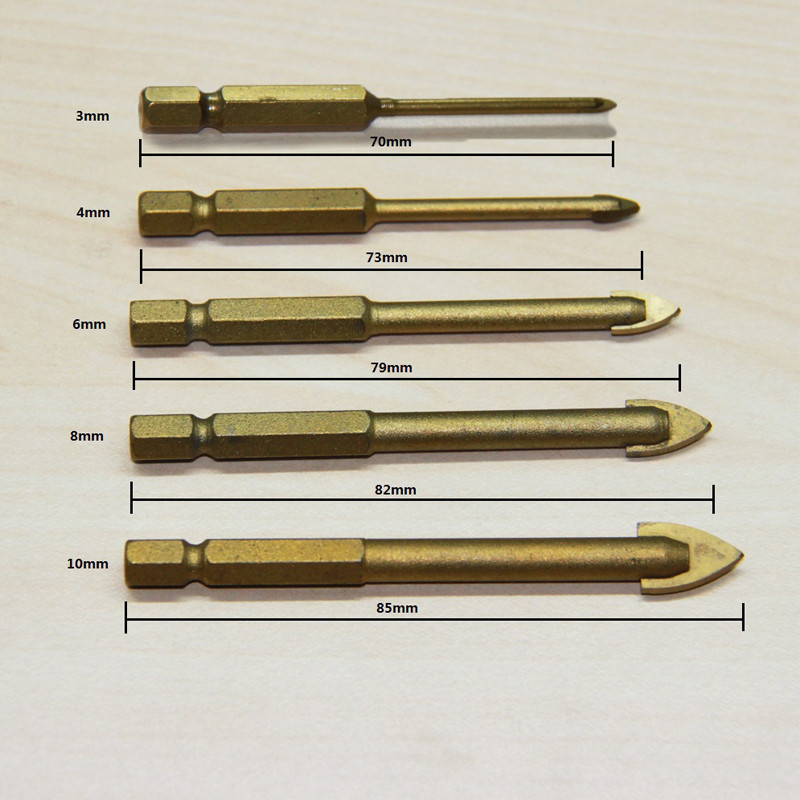 Tungsten Carbide TCT Glass Drill Bits Set Titanium Coated Power Tools ...