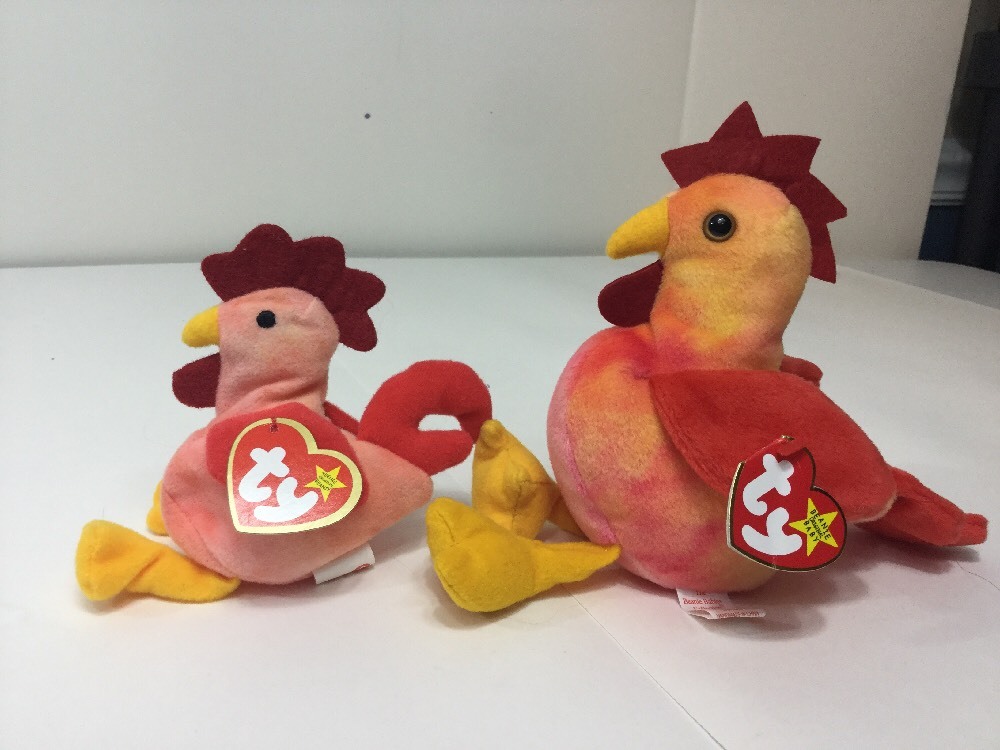 Ty Beanie Babies Strut The Rooster 1996 And Teenie Beanie Strut | eBay