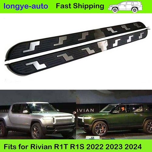 2PCS Running Board Side Step Pedal Nerf Bar Fits for Rivian R1T R1S ...