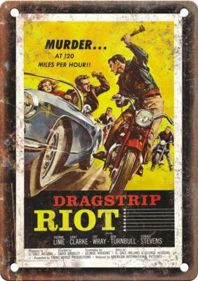 Dragstrip Riot Vintage Movie Poster 12" x 9" Reproduction Metal Sign ...