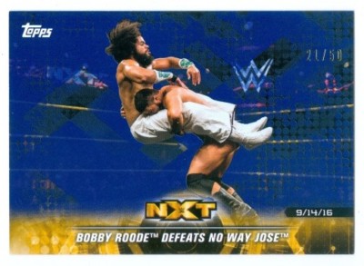 BOBBY ROODE "BLUE MATCHES & MOMENTS CARD #7 /50" TOPPS NXT WRESTLING ...