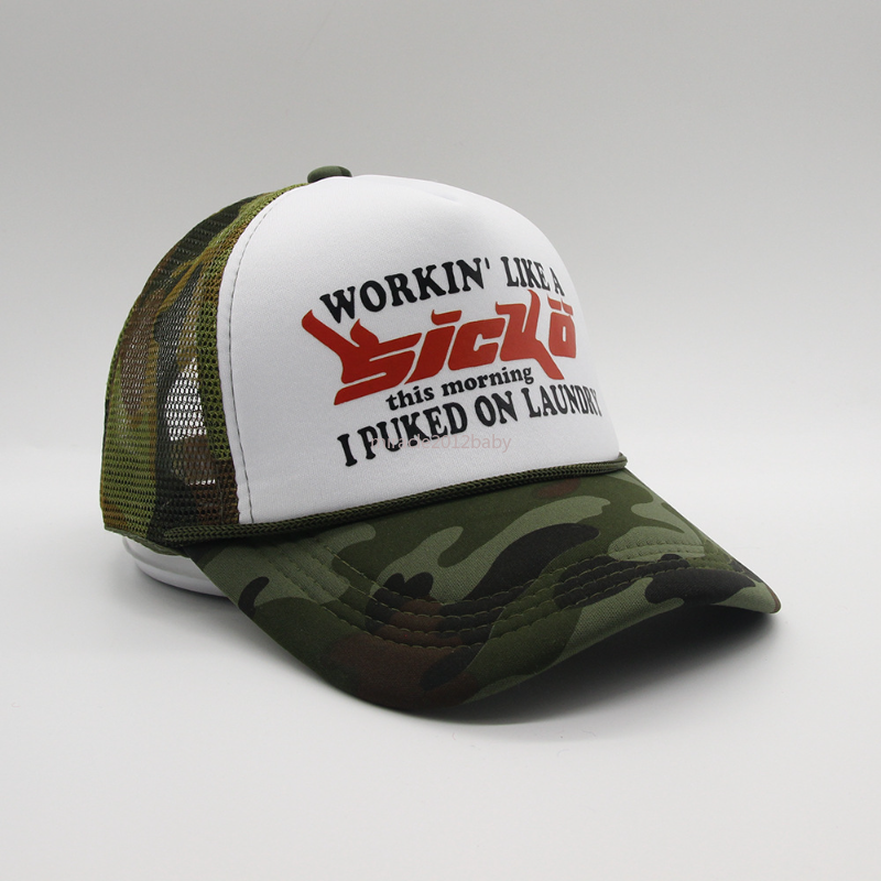 Working Like a Sicko Snapback TRUCKER HAT American retro truck IAN ...