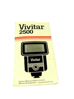 Vintage 1981 VIVITAR 2500 ELECTRONIC FLASH USER MANUAL 3000612, Four ...