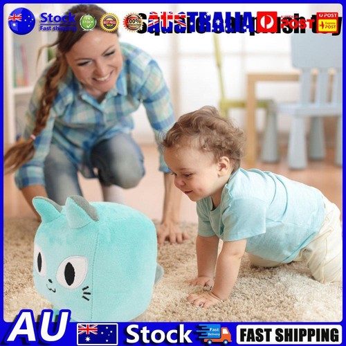AU Square Cat Plush Toy for Kid Animal Stuffed Doll Children Birthday ...