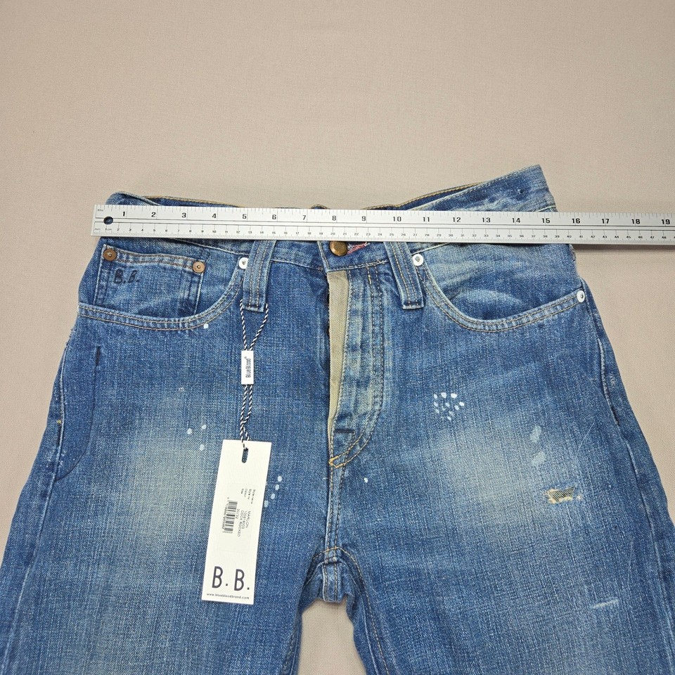 Blue Blood Marlon Distressed Denim Button Fly Straight Leg Cock Rocked ...