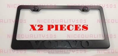 2x 3D Volvo Stainless Steel Metal Black License Plate Frame Holder | eBay