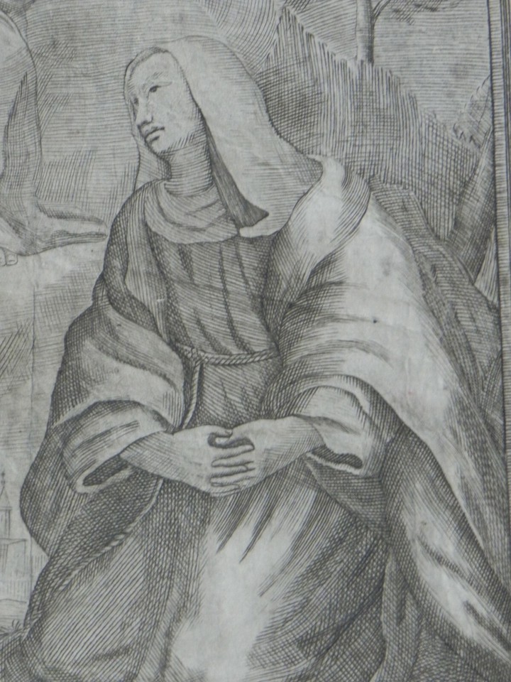 Santa Angela Da Foligno Engraving Antique Print Burin 1750 | eBay