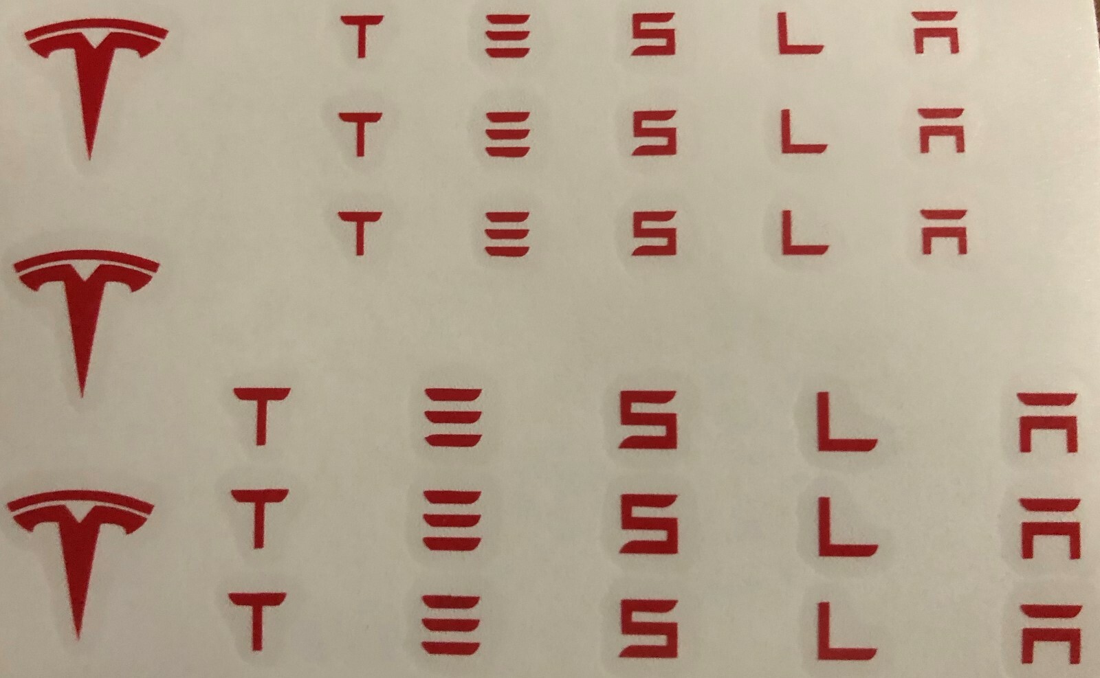 9 TESLA Brake Caliper Logo Vinyl Decals Stickers Heat Resistant | eBay