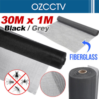100FT / 30M Roll Insect Flywire Window Fly Screen Net Mesh Flyscreen ...
