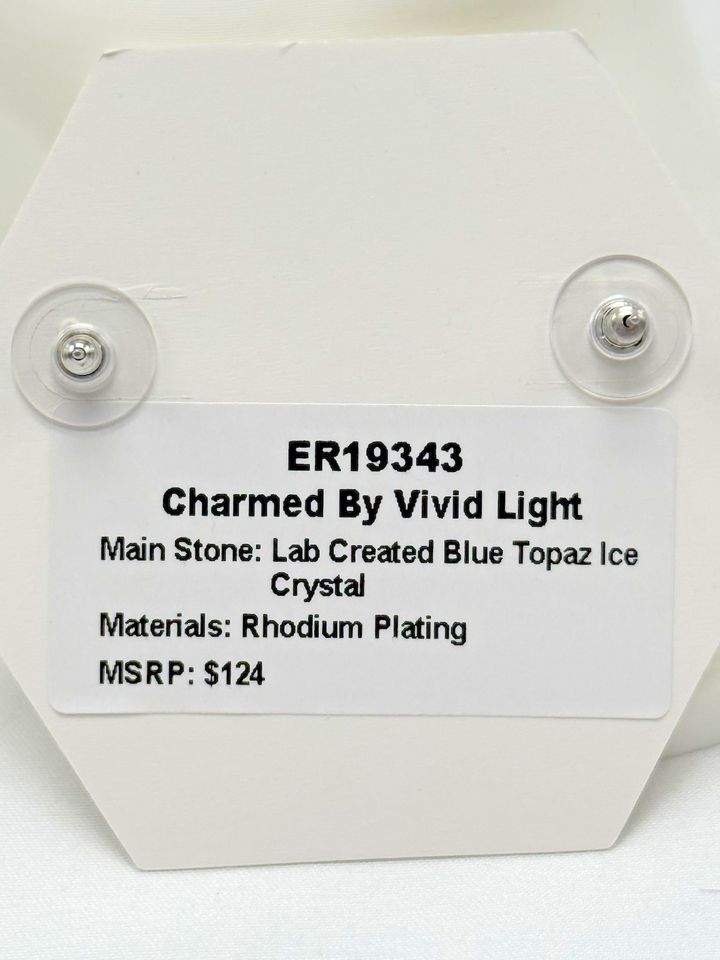 Bomb Party Blue Topaz Ice Crystal “Charmed By Vivid Light” ER19343 ...