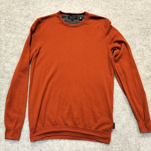 Ted Baker 100% Merino Wool long sleeved top rust burnt orange size S VGC | eBay UK