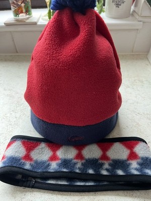 Unisex Ski/ Snowboard Bobble Hat and Headband Red/Blue One Size | eBay UK