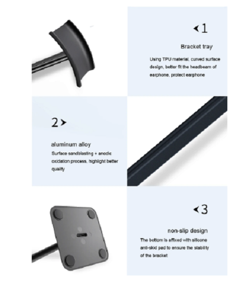 Aluminium Bluetooth Earphone Headphone Headset Stand Holder Rack Mount ...