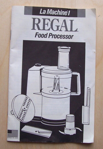 Regal La Machine I Food Processor Instruction Booklet Only | eBay