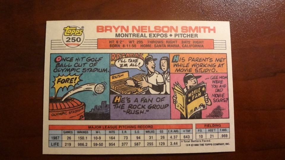 1988 TOPPS BIG BASEBALL CARD # 250 BRYN SMITH | eBay