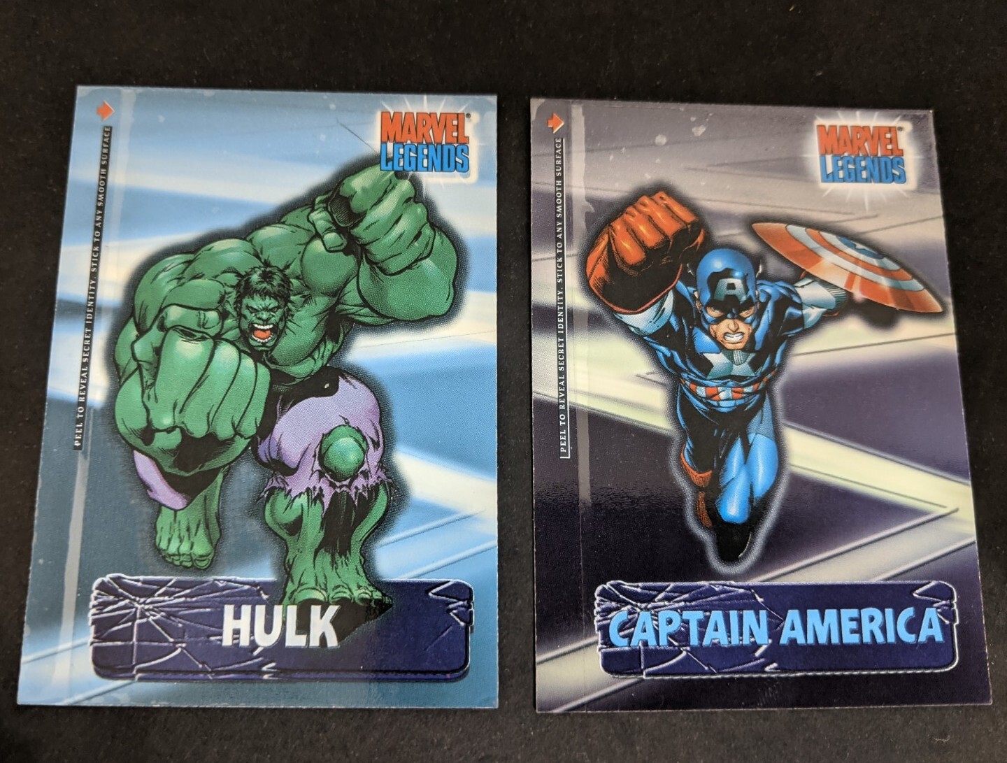 Marvel Legends 2001 Topps - 2 Secret Identity Sticker Cards Hulk ...